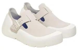 BIRKENSTOCK Reykjavik Nubuck Leather Shoes - Beige/white