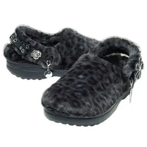 CROCS Classic Unfurgettable Clog With Leopard Print And Embellishments - Black/leopard