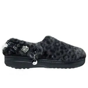 CROCS Classic Unfurgettable Clog With Leopard Print And Embellishments - Black/leopard