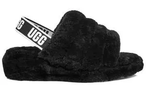 UGG Fluff Yeah Slide Thick Sole Slipper - Black