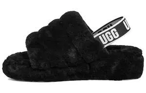 UGG Fluff Yeah Slide Thick Sole Slipper - Black