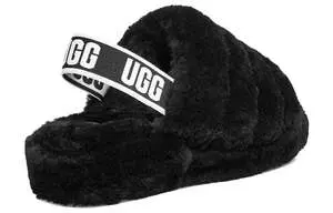 UGG Fluff Yeah Slide Thick Sole Slipper - Black