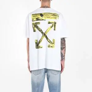 Off-White Gold Arrow Print Oversized Short-sleeved