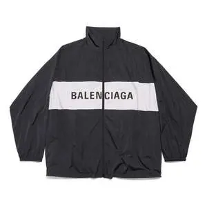 Balenciaga Zip-up Jacket With Logo - Black