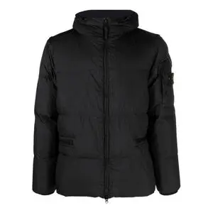 Stone Island Crinkle Reps Down Jacket - Black