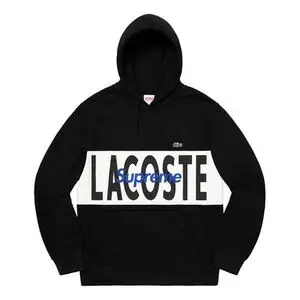 Supreme X Lacoste Panel Hooded Sweatshirt - Black