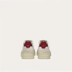 AUTRY Medalist Low Leather And Suede Sneakers - White/beige/red
