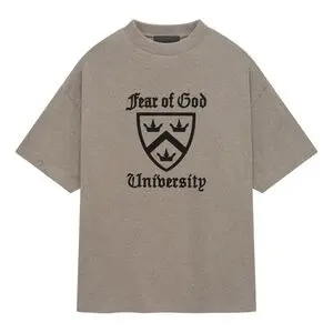 Fear Of God Ss25 Heavy T-shirt 'college Shield - Heather Grey