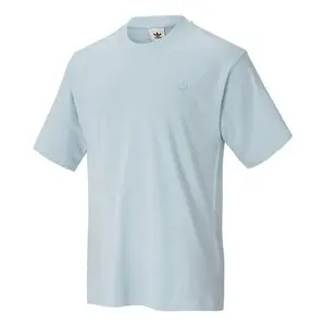 Adidas Originals C Tee Solid Color Sports Loose Round Neck Short Sleeve - Blue
