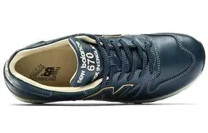 NEW BALANCE 670 Series Navy Leather Lace-up Sneakers - Blue