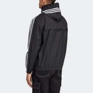 Adidas Essentials 3-stripes Woven Windbreaker Jacket - Black