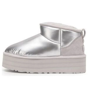 UGG Ultra Mini Platform High Shine Boots - Silver