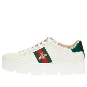 Gucci Ace Embroidered Platform Sneakers - White