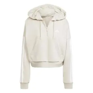 Adidas Essentials 3-stripes French Terry Quarter-zip Hoodie - Grey