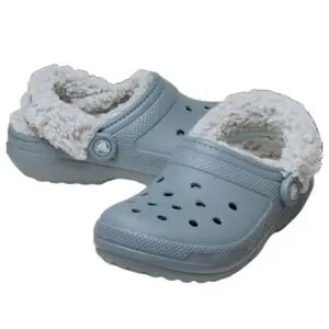 CROCS Classic Fleece Lined Clogs - Concrete/grey