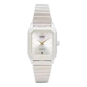 Casio Pearl Waterproof Quartz Watch With Stainless Steel Strap - White