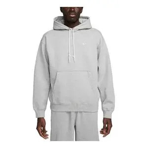 Nike Solo Swoosh Fleece Pullover Hoodie - Grey