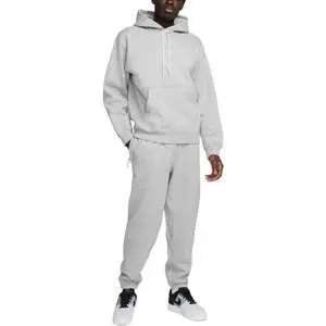 Nike Solo Swoosh Fleece Pullover Hoodie - Grey