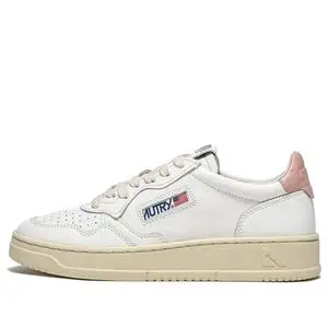 AUTRY Medalist Leather Low Top Sneakers - White/pink