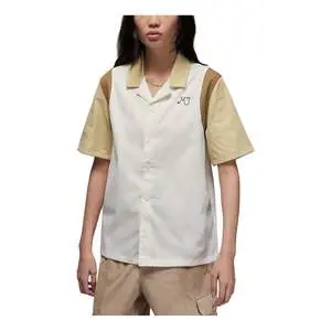 JORDAN Embroidered Button-down Shirt - White/tan