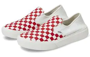 VANS Comfycush Slip-on Sneakers - White/red