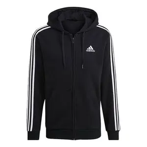 Adidas 3-stripes Zip-up Hooded Jacket - Black