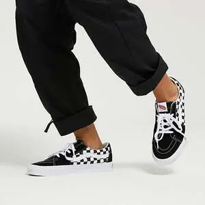 VANS Sk8-low Checkerboard Lace-up Sneakers - Black