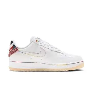 Nike Force 1 Low "white Multi Patch" Sneakers - White/black/red