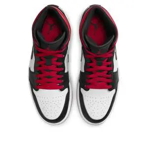 JORDAN 1 Mid Sneakers - Black/white/red