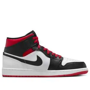 JORDAN 1 Mid Sneakers - Black/white/red