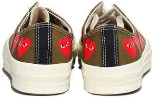 CONVERSE X Comme Des Garçons Play Chuck 70 Low Multi Heart Khaki