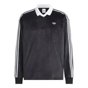 Adidas Velvet Long Sleeve Collared Shirt - Black