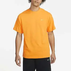 Nike Solo Swoosh Small Label Logo Solid Color Sports Round Neck Short Sleeve Gold T-shirt - Orange