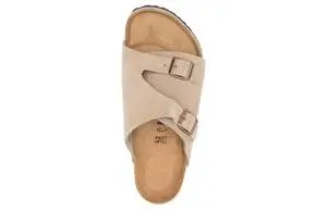 BIRKENSTOCK Zurich Suede Leather Sandals - Grey/caramel