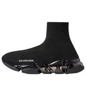 Balenciaga Speed 2.0 Clear Sole Sock Sneakers - Black