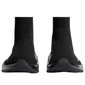 Balenciaga Speed 2.0 Clear Sole Sock Sneakers - Black