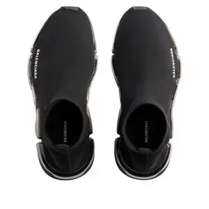 Balenciaga Speed 2.0 Clear Sole Sock Sneakers - Black