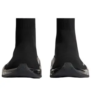Balenciaga Speed 2.0 Clear Sole Sock Sneakers - Black