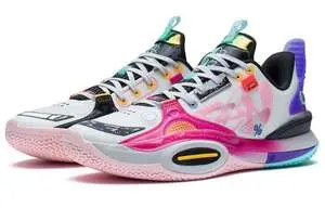 LI-NING Wade All City V1 "graffiti" Abas019-2 Sneakers - White/rainbow