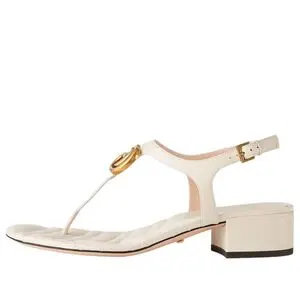 Gucci Double G Leather Sandal - White