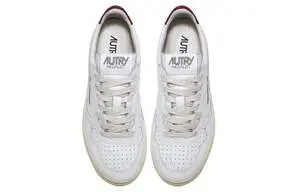 AUTRY Medalist Leather Low Sneakers - White/bordeaux