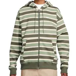 Nike Full-zip Fleece Skate Hoodie With Striped Pattern