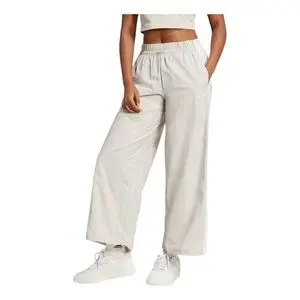 Adidas Essentials 3-stripes Lifestyle Woven Parachute Pants Asia Sizing 'beige White - Beige/white