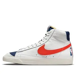 Nike Nba X Blazer Mid '77 Emb '75th Anniversary Knicks High Top Sneakers - White/orange/blue Void