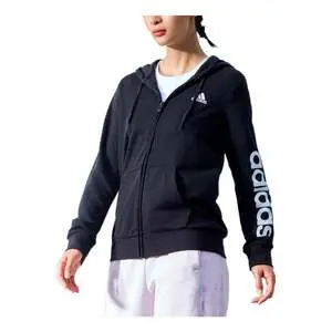 Adidas Essentials Logo Full-zip Hoodie - Black/white