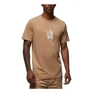 JORDAN Brand Graphic T-shirt Asia Sizing 'khaki - Khaki/white