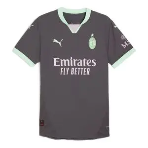 PUMA Ac Milan 24/25 Authentic Third Soccer Jersey - Grey/fresh Mint