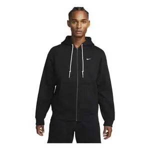 Nike Solo Swoosh Full-zip Hoodie 'black - Black/white