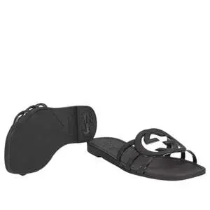 Gucci Interlocking G Rubber Slides - Black