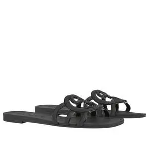 Gucci Interlocking G Rubber Slides - Black